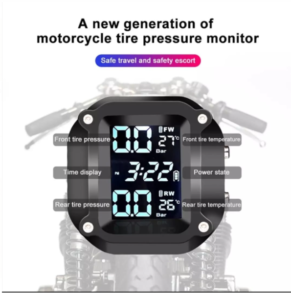 Motorcycle Tyre Pressure Monitoring System (TPMS) Black & White ...
